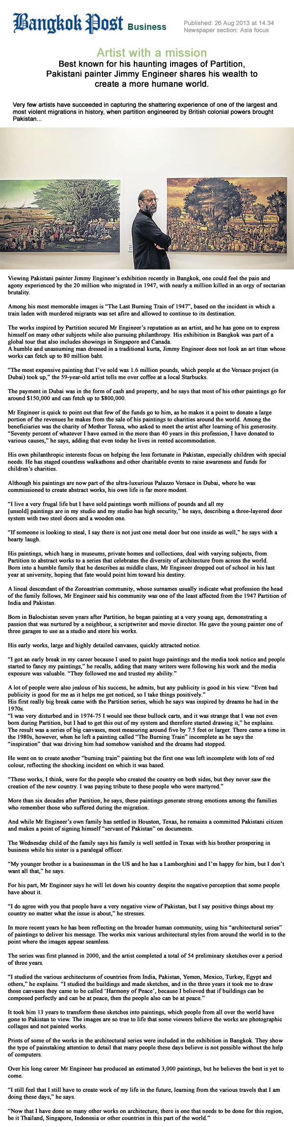 Jimmy Engineer - World Renowned Artist and Humanitarian from Pakistan